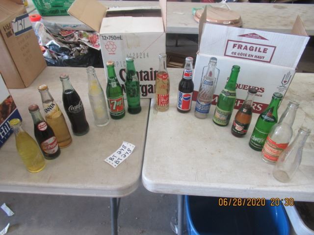 16 Pop Bottles - Coke, Pepsi, Crush, Schweppes, Dr. Pepper, Fresca