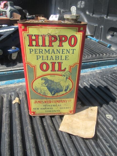 Hippo OIl Can & 3 Vogue Tobacco Tins
