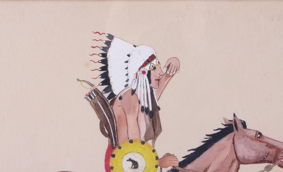 Arapahoe Artist Carl Sweezy (1881–1953) Watercolor