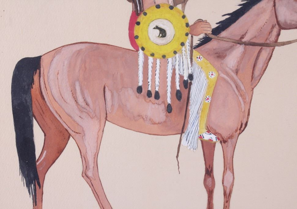 Arapahoe Artist Carl Sweezy (1881–1953) Watercolor