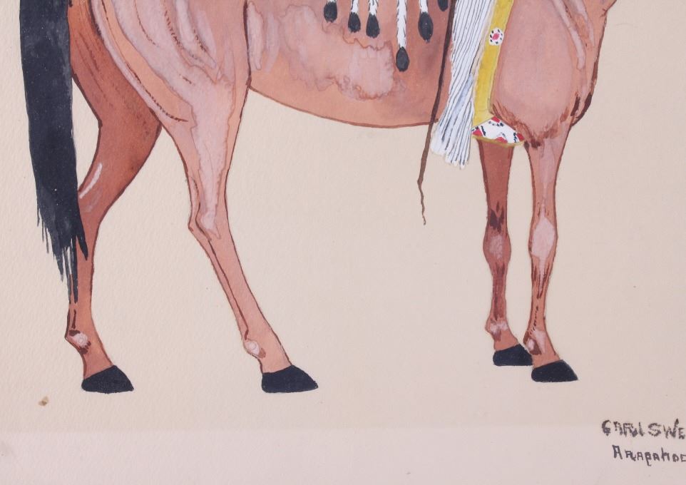 Arapahoe Artist Carl Sweezy (1881–1953) Watercolor