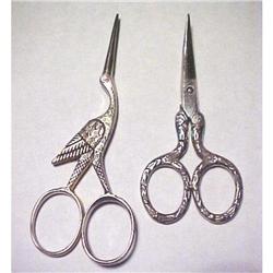 Antique Stork Scissors and Sewing Scissors (2) #1019265