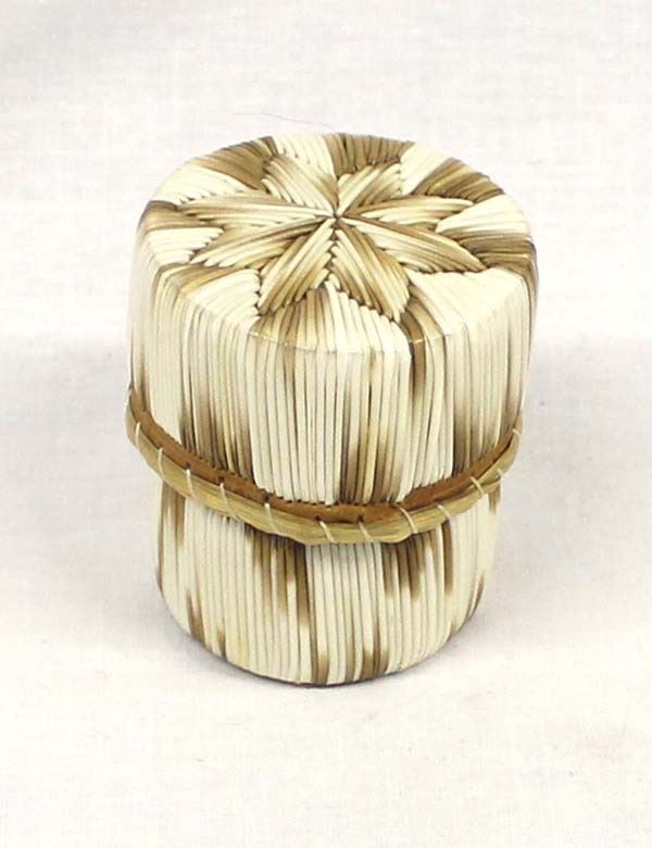 Native American Lidded Porcupine Quill Basket