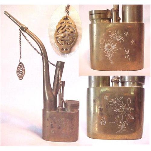 Antique Chinese Brass Water Pipe, 19th C #1020122