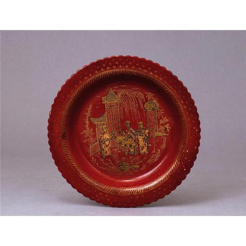 Victorian Chinese Export Mache Lacquer Plate #1036091