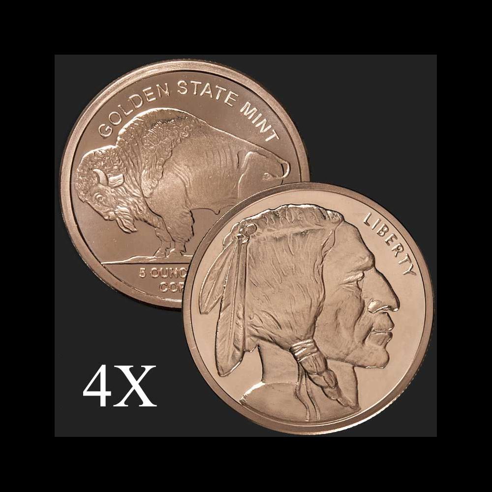 5 oz Buffalo .999 Fine Copper Bullion Round