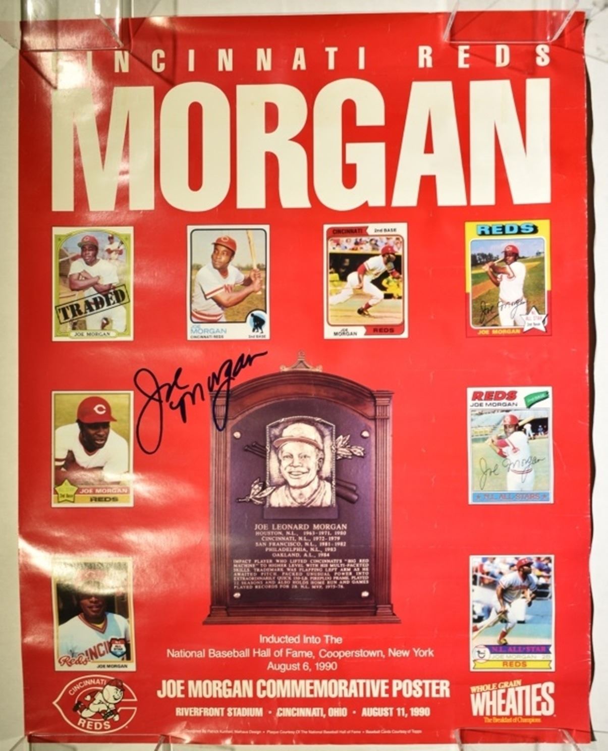 JOE MORGAN AUTOGRAPHED COMMEMORATIVE POSTER