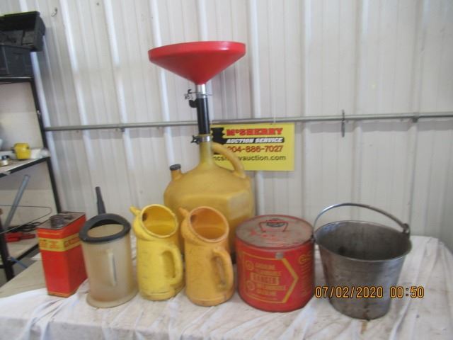 Oil Catch Caddy, Stainless Steel Pail, Gas Cans, Oil Jugs