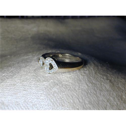 Estate 18K WG White Gold Diamond Heart Ring #1046132
