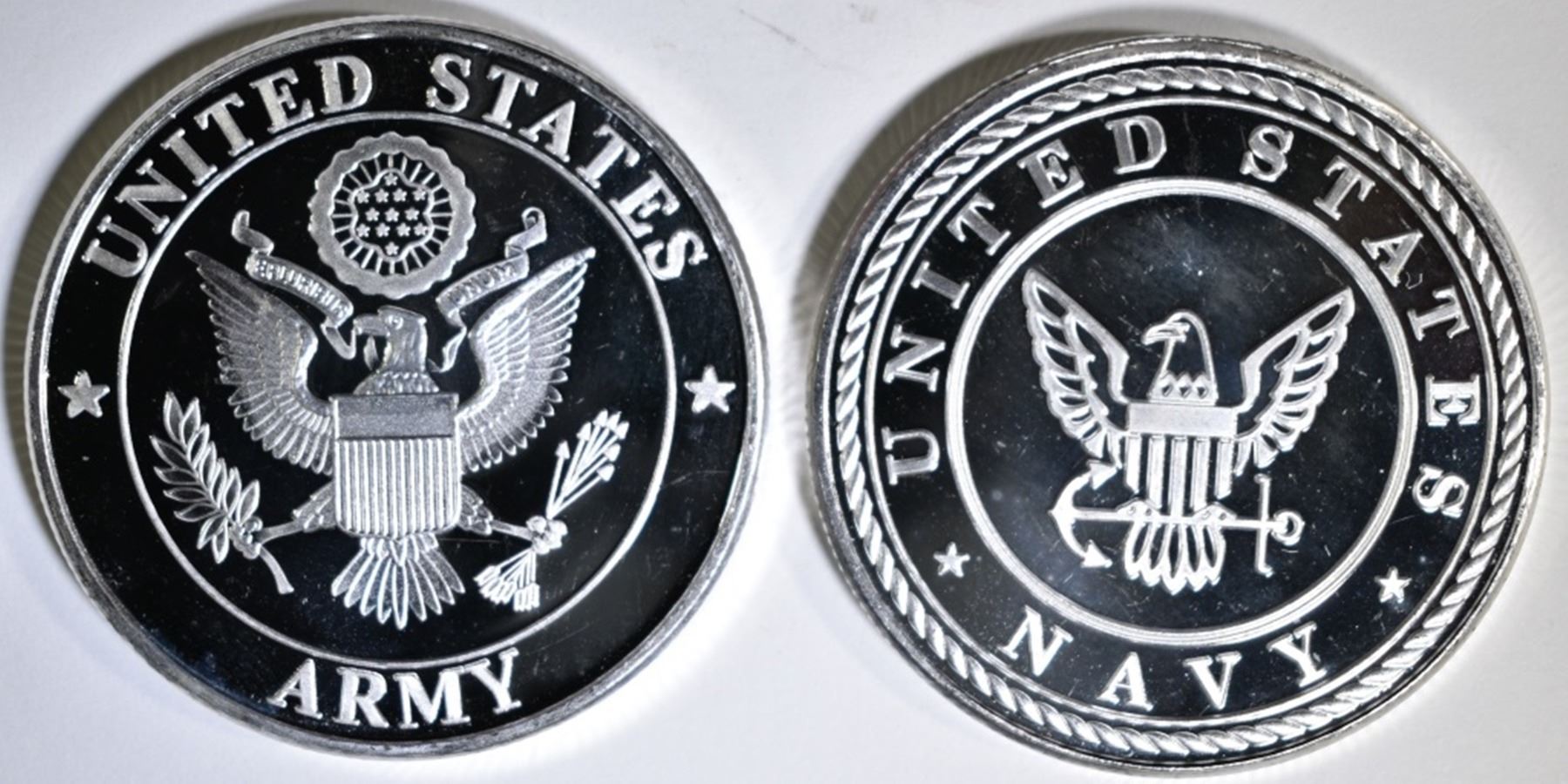 ARMY & NAVY ONE OUNCE .999 SILVER ROUNDS