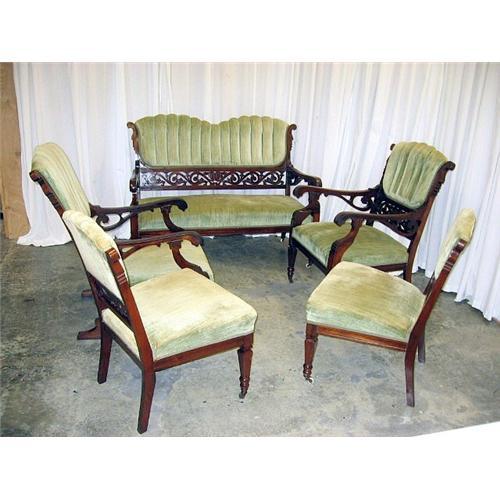 Antique Victorian 5 Pc Parlor Set With Detail #1029522