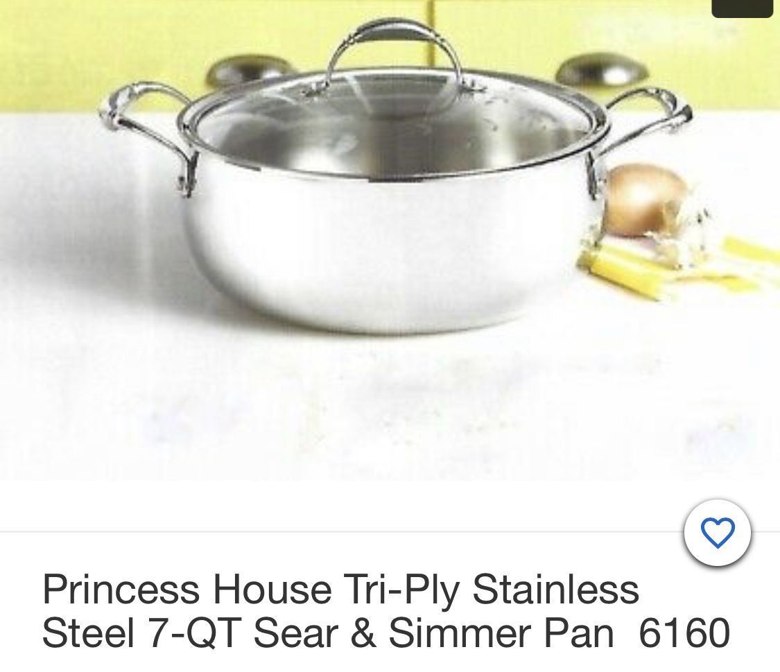 Tri-Ply Stainless Steel 7-QT Sear & Simmer Pan #6160