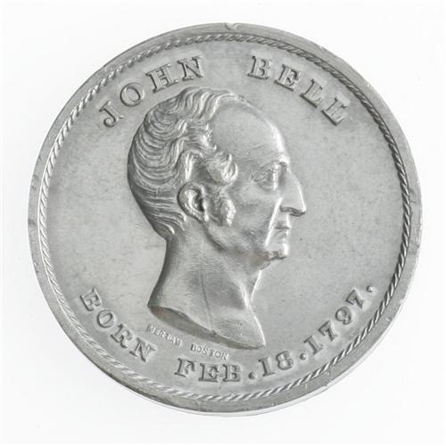 1860 John Bell Campaign Medal in White Metal.