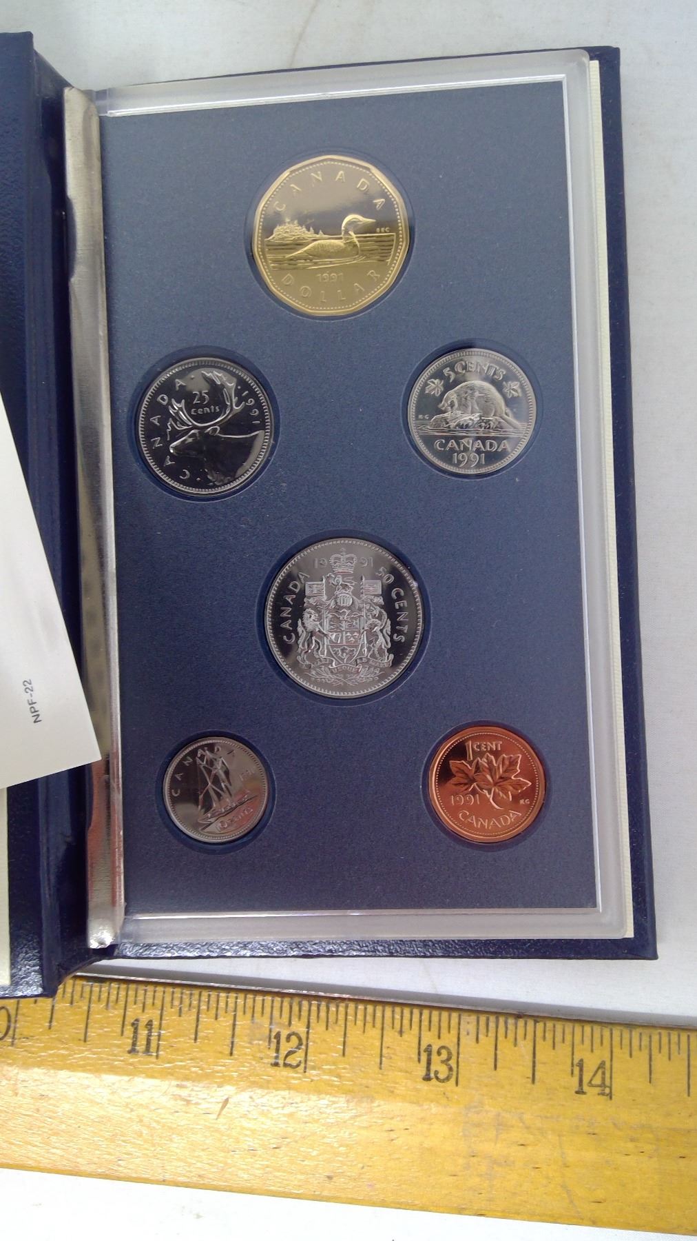 1991 SPECIMEN SET. 6-COIN SET IN CASE OF ISSUE. INCLUDES SCARCE 1991 CARIBOU 25 CENTS - Schmalz ...