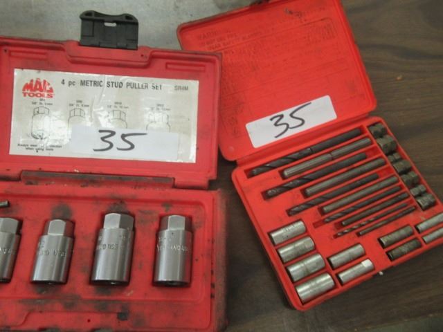 2 Items - Mac 4 Pc Metric Stud Puller Set & Snap On Screw Extractor Set