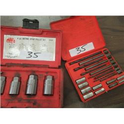 2 Items - Mac 4 Pc Metric Stud Puller Set & Snap On Screw Extractor Set