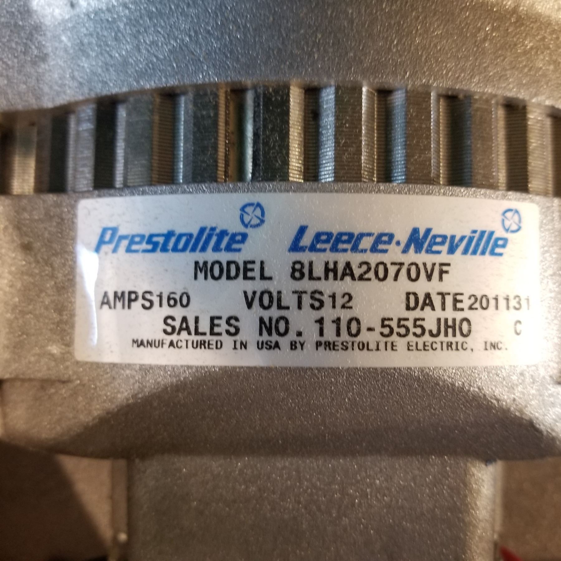 KENWORTH ALTERNATER MODEL 8LHA2070VF