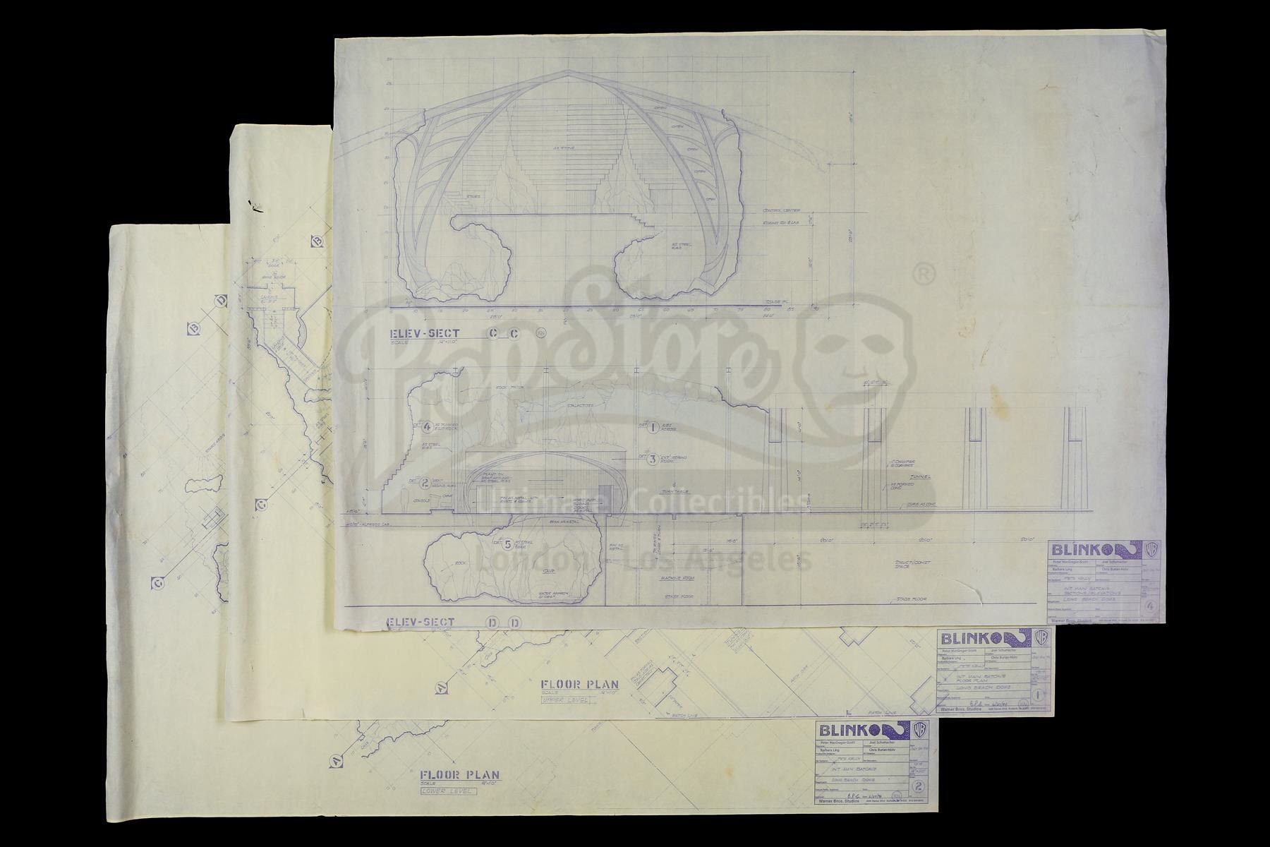 Lot #114 - BATMAN FOREVER (1995) - Set of Three Batcave Floor Plan ...