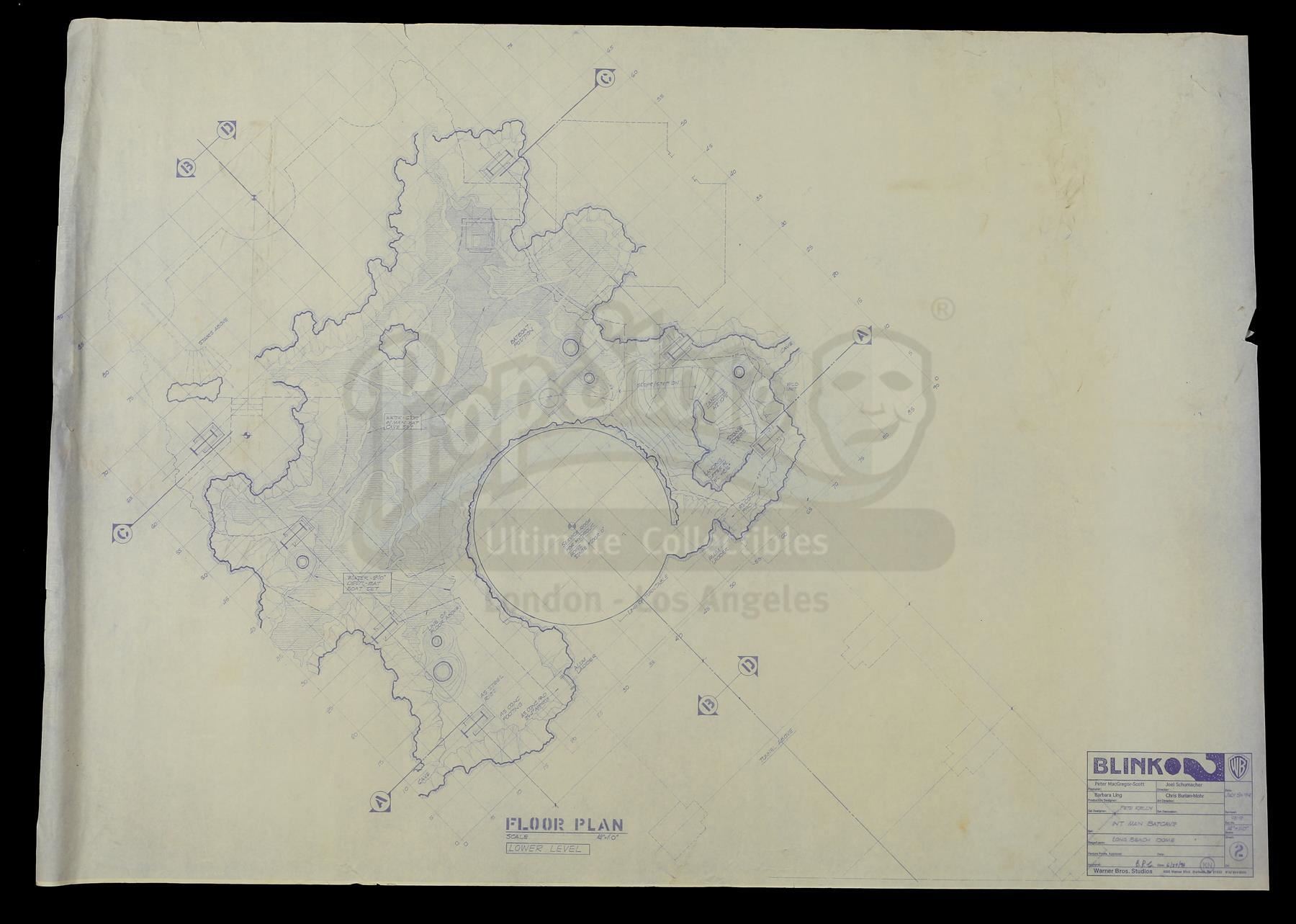 Lot #114 - BATMAN FOREVER (1995) - Set of Three Batcave Floor Plan ...