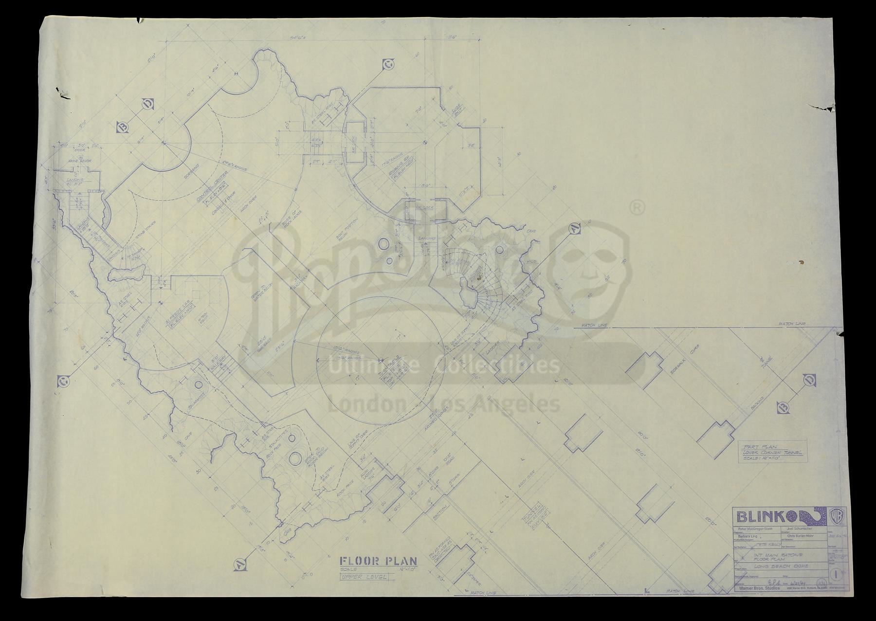 Lot #114 - BATMAN FOREVER (1995) - Set of Three Batcave Floor Plan ...