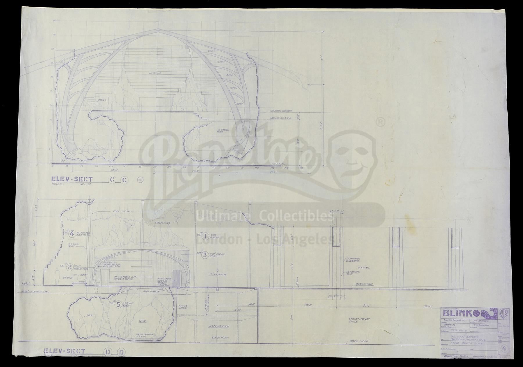 Lot #114 - BATMAN FOREVER (1995) - Set of Three Batcave Floor Plan ...