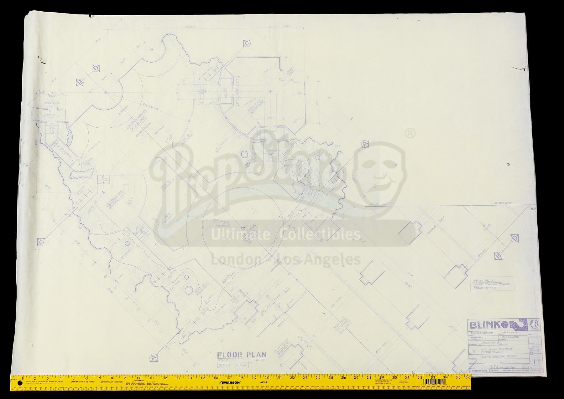 Lot #114 - BATMAN FOREVER (1995) - Set of Three Batcave Floor Plan ...