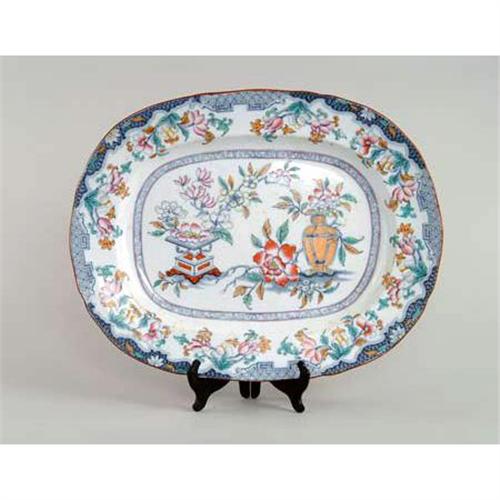 Antique Ironstone Platter Poonah Pattern #1033513