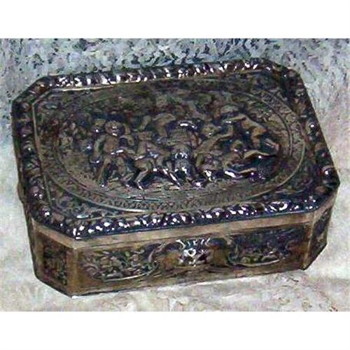 BACCHUS/ BACCHANALIAN SILVER CASKET BOX #1053406