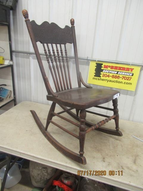 Vintage Press Back Rocking Chair