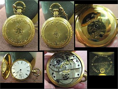 Key wound 18k pocket watch with key