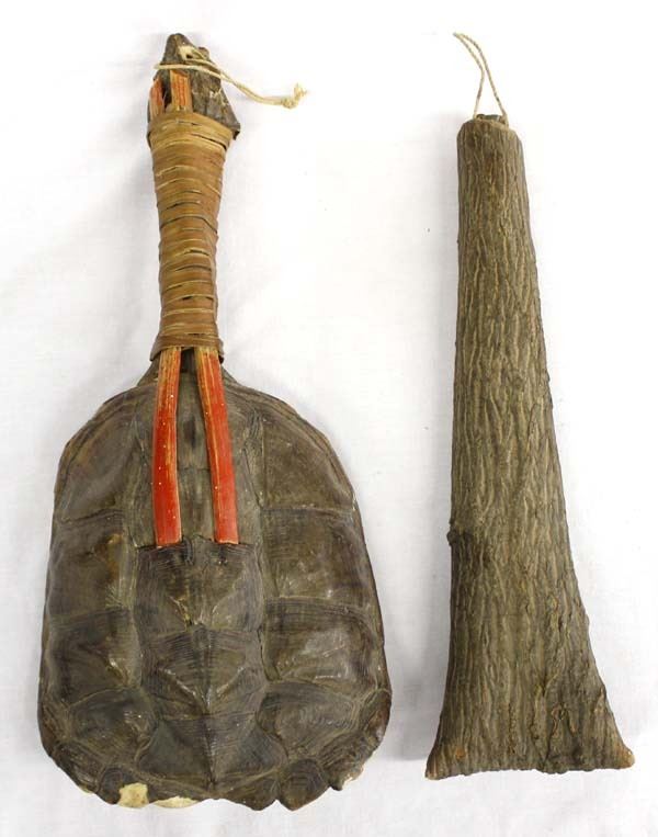 2 Antique Native American Iroquois Rattles