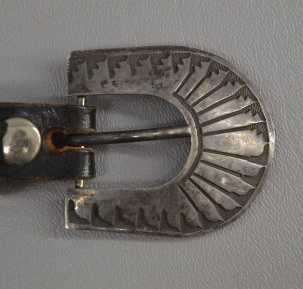 NATIVE AMERICAN NAVAJO INDIAN SILVER RANGER BUCKLE SET
