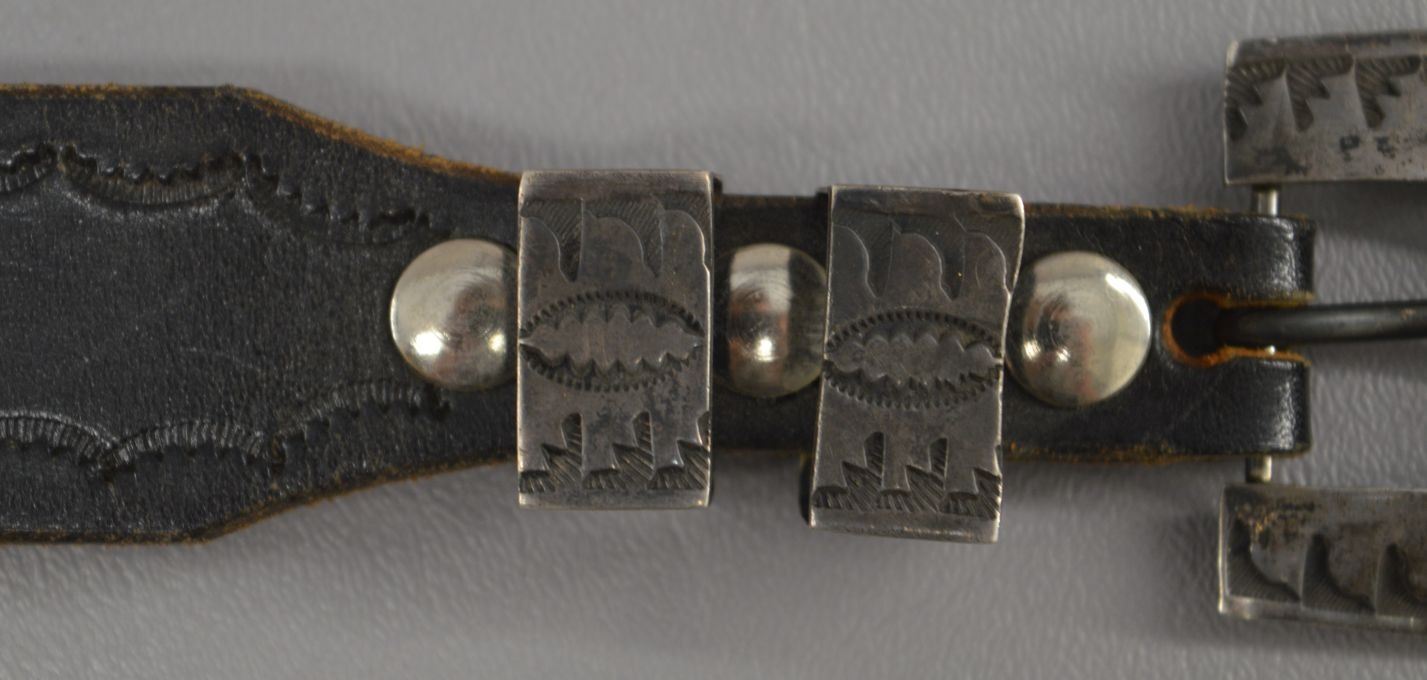 NATIVE AMERICAN NAVAJO INDIAN SILVER RANGER BUCKLE SET