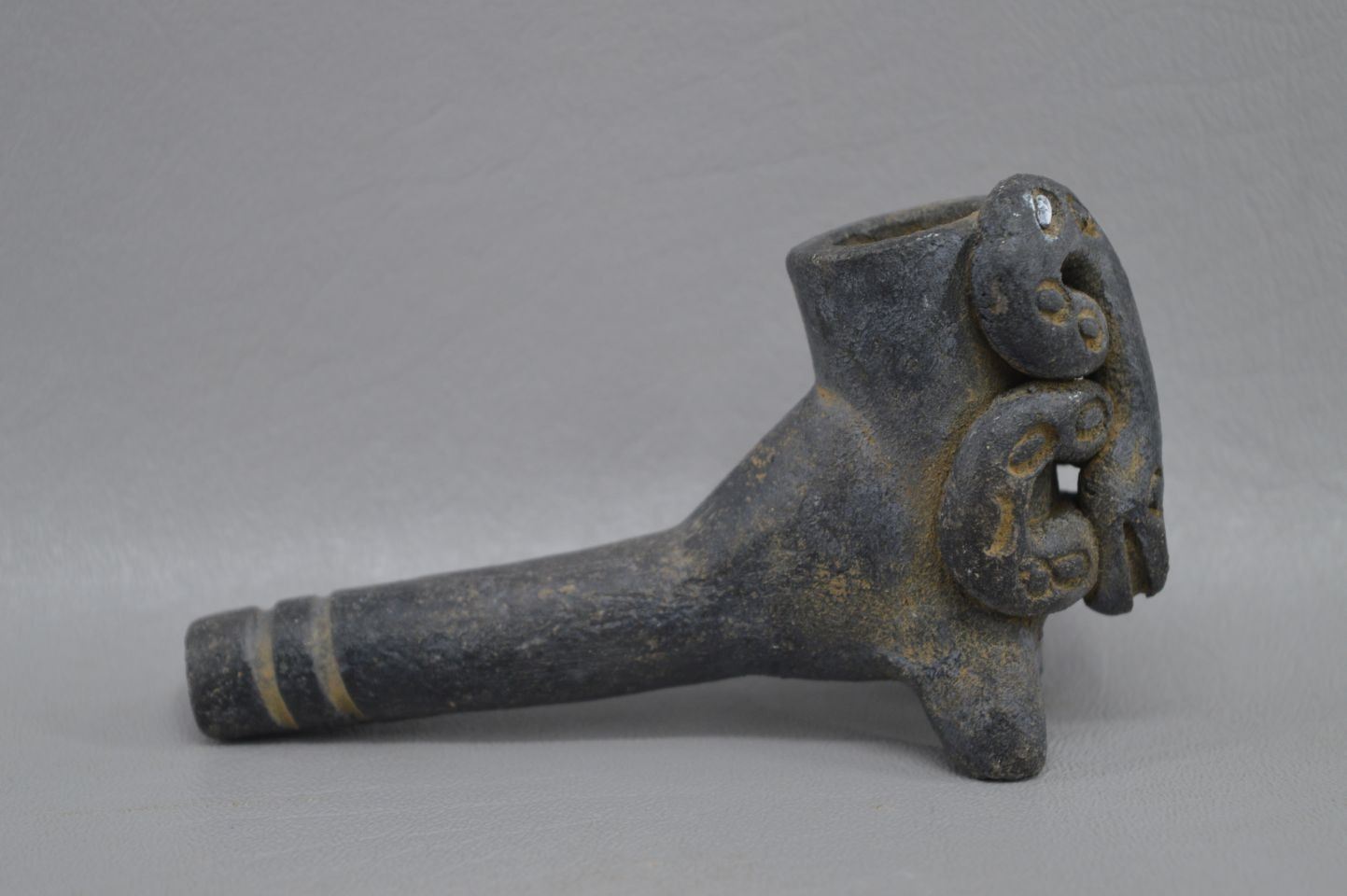 NATIVE AMERICAN CHEROKEE INDIAN POTTERY PIPE