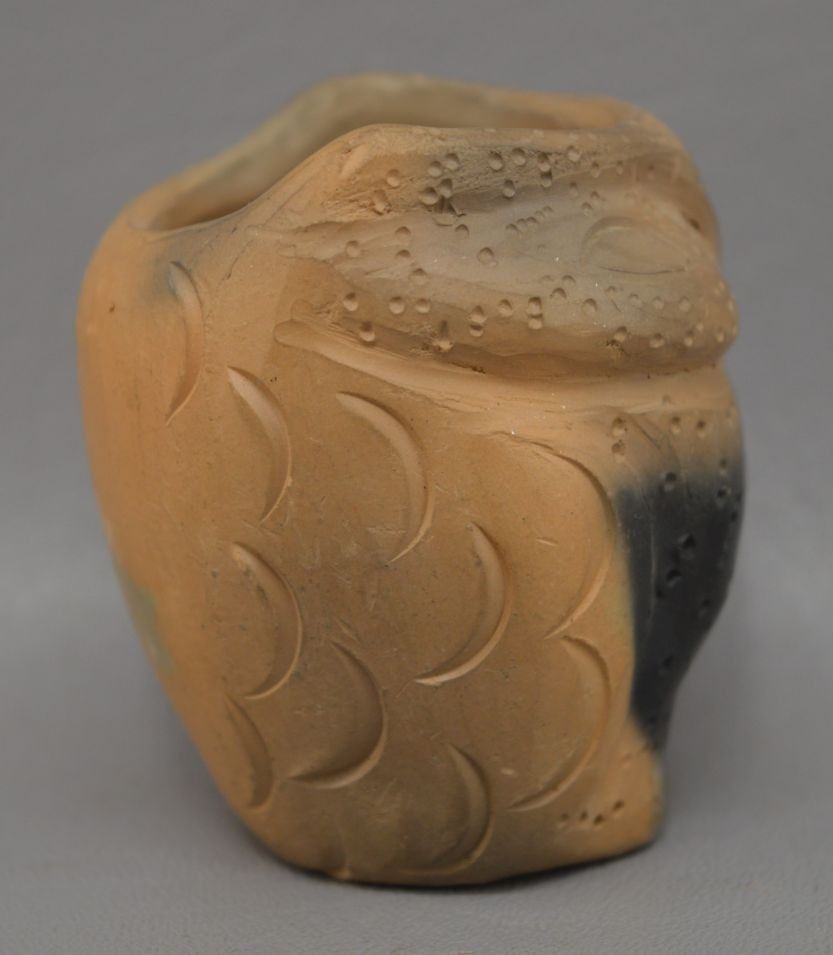 NATIVE AMERICAN CHEROKEE POTTERY OWL BY BIGMEAT MANEY