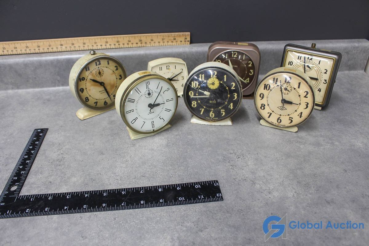 (7) Vintage Clocks - Westclox, Ace, Rite