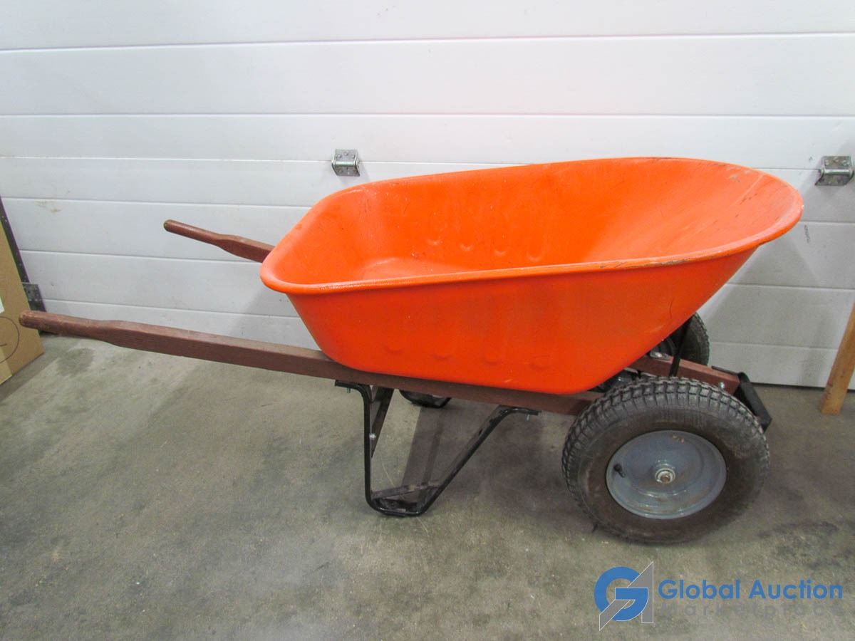 **Heavy Duty 2-Wheeled Wheelbarrow w/Metal Bucket