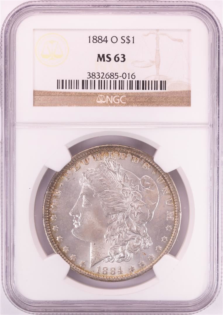 1884-O $1 Morgan Silver Dollar Coin NGC MS63
