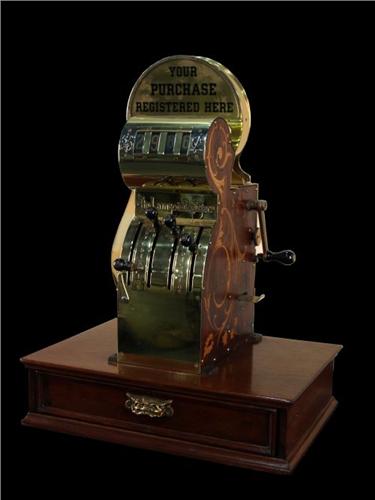 "Lamson" Inlaid Wood Cash Register