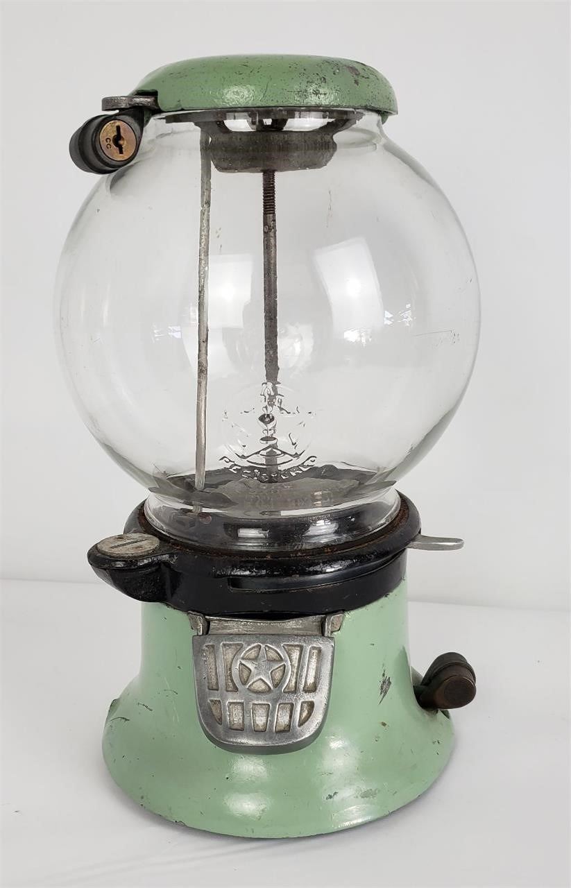 Rare Mint Green Columbus Star Gumball Machine
