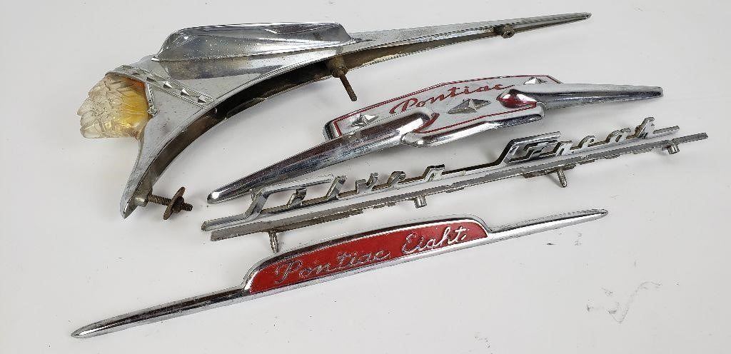 Pontiac Chieftain Hood Ornament Emblem Set