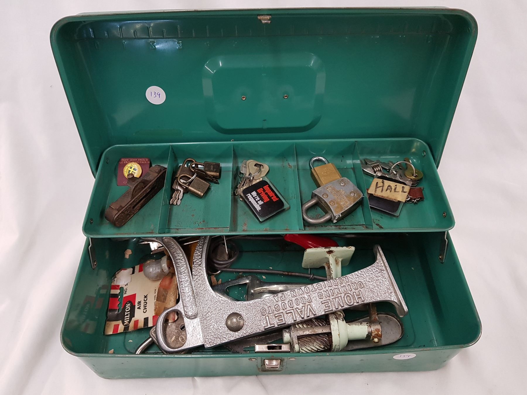 TOOL BOX WITH INTERESTING ITEMS Schmalz Auctions TOOL BOX WITH INTERESTING ITEMS Schmalz Auctions