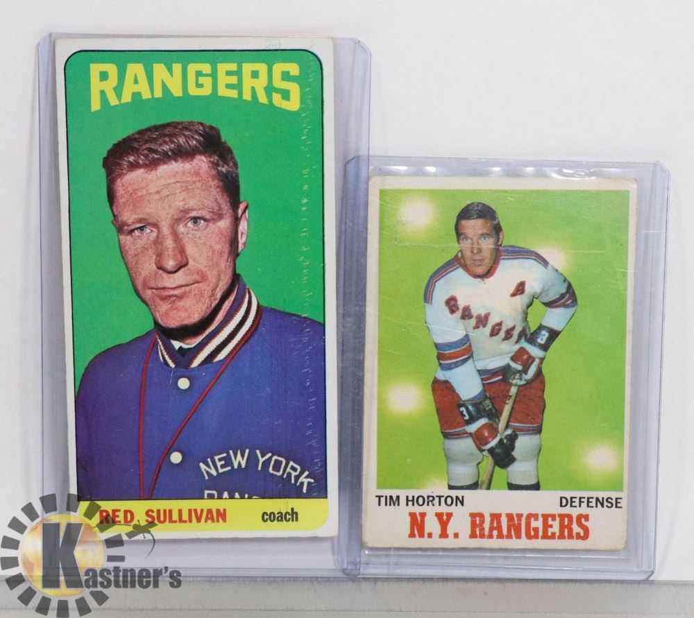TWO 1960'S N.Y. RANGERS HOCKEY CARDS INCLUDING TIM
