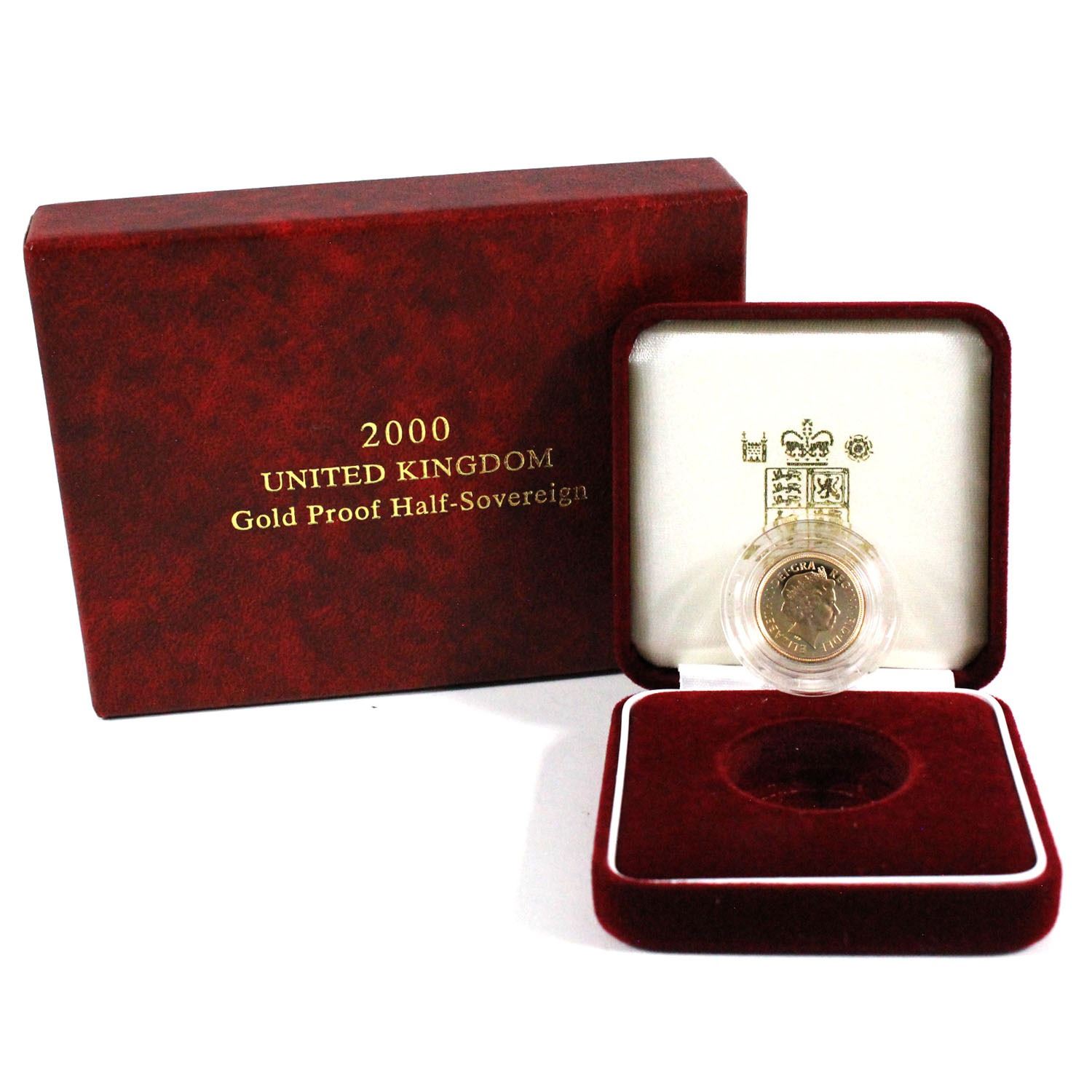 2000 United Kingdom Proof Gold Half Sovereign in Original Red Box and ...