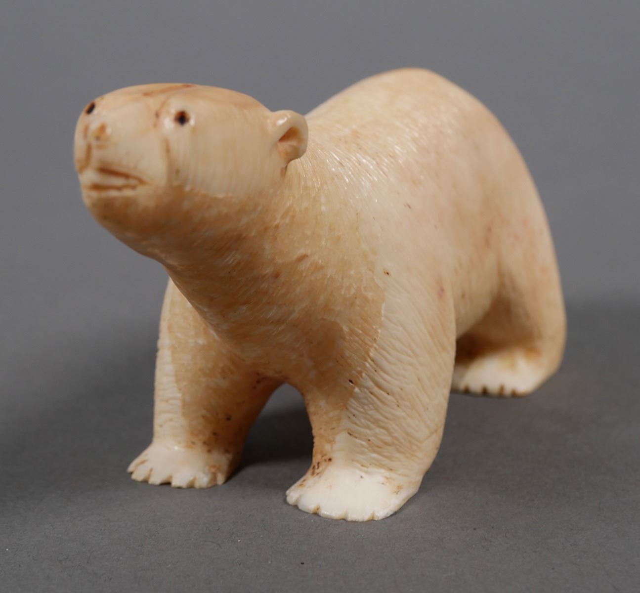 Vintage Eskimo Inuit Carved Ivory Polar Bear