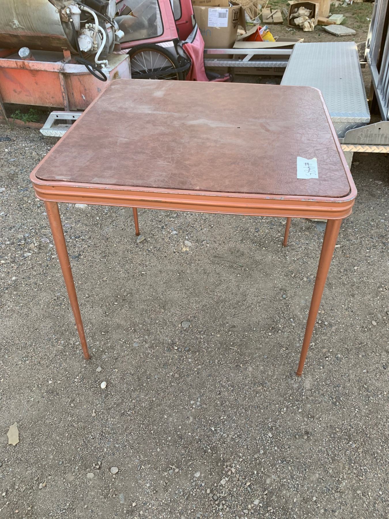 Square Folding Table - One Leg Broken - Schmalz Auctions