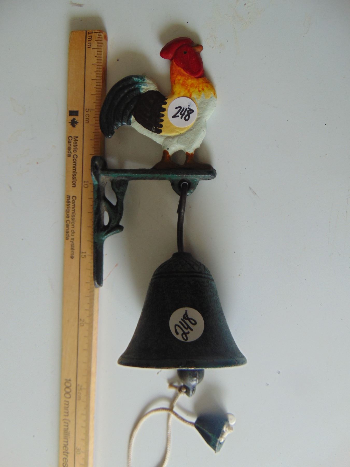 CAST IRON WALL MOUNT ROOSTER & BELL - Schmalz Auctions