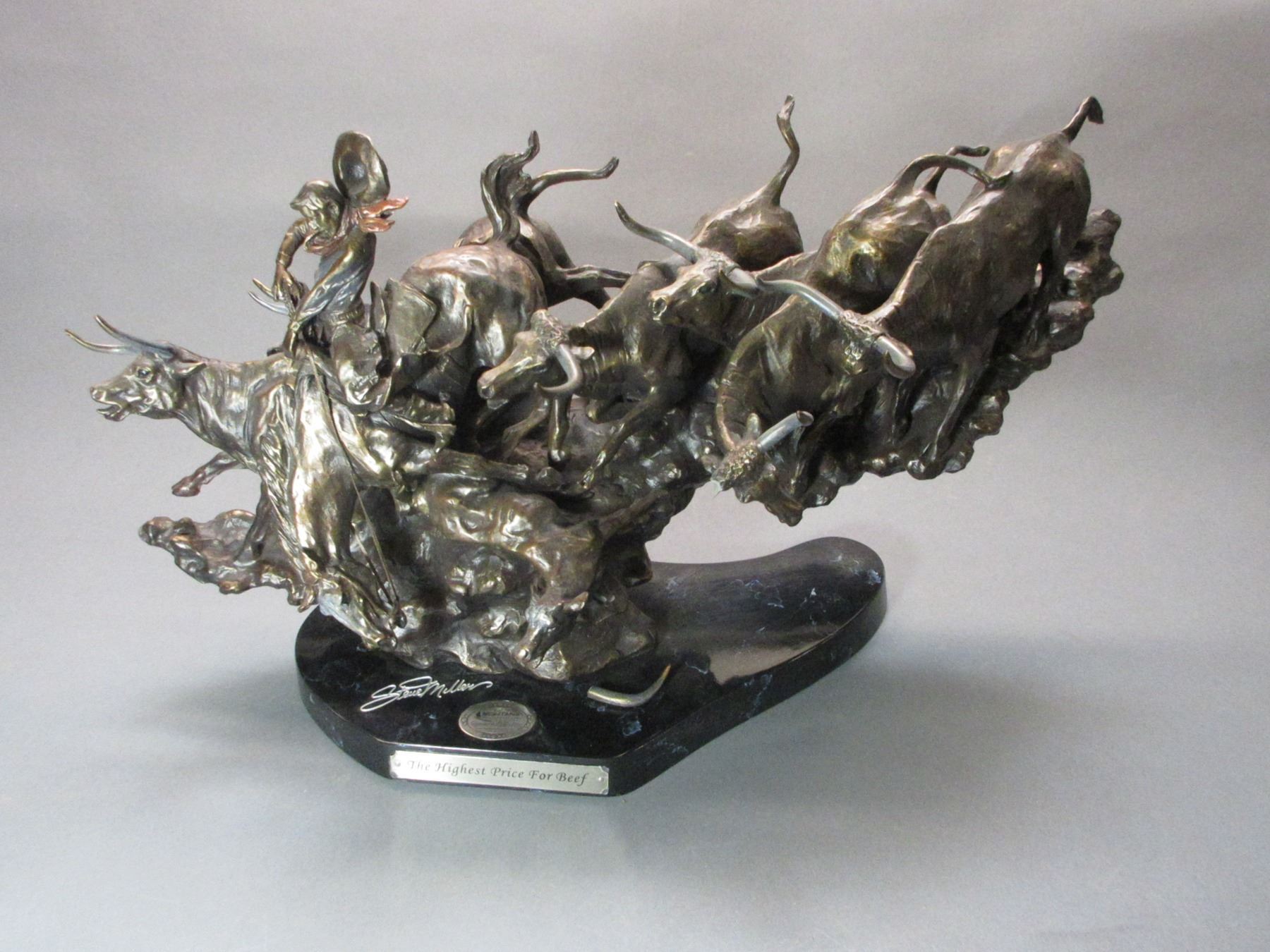Signed Steve Miller Resin Sculpture- "The Highest Price For Beef ...