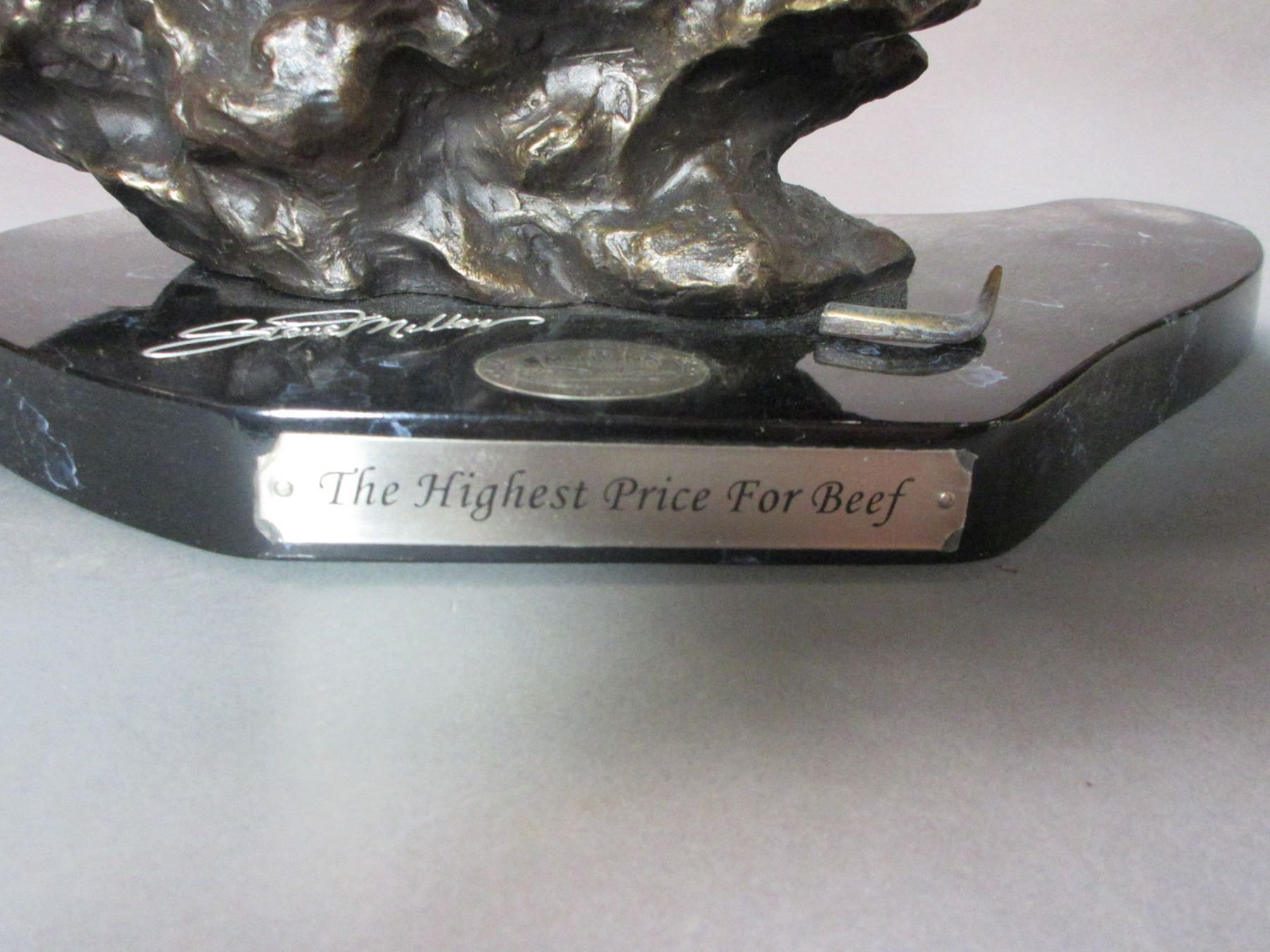 Signed Steve Miller Resin Sculpture- "The Highest Price For Beef ...