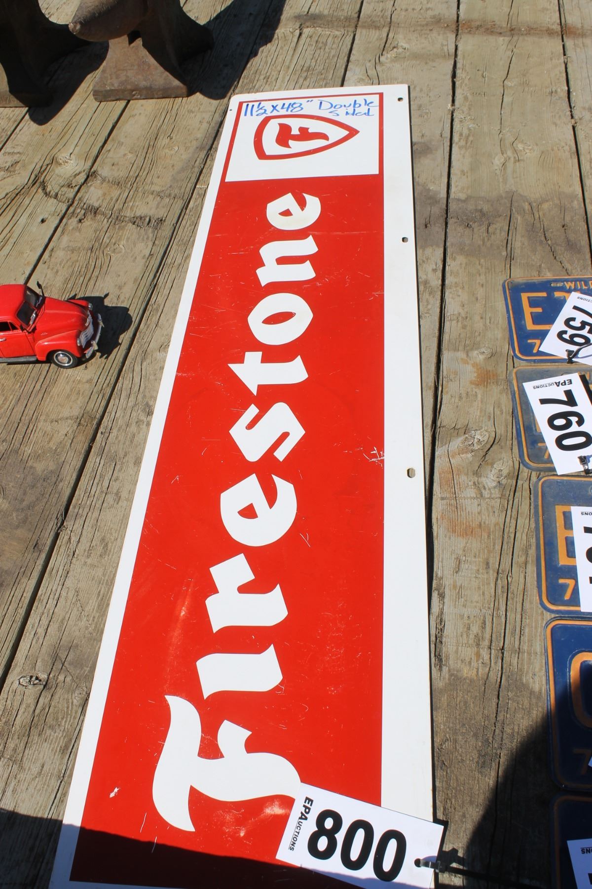 FIRESTONE DOUBLE SIDED METAL SIGN